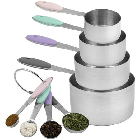 Cook with Color 8 Piece Measuring Cups and Measuring Spoon Set ...