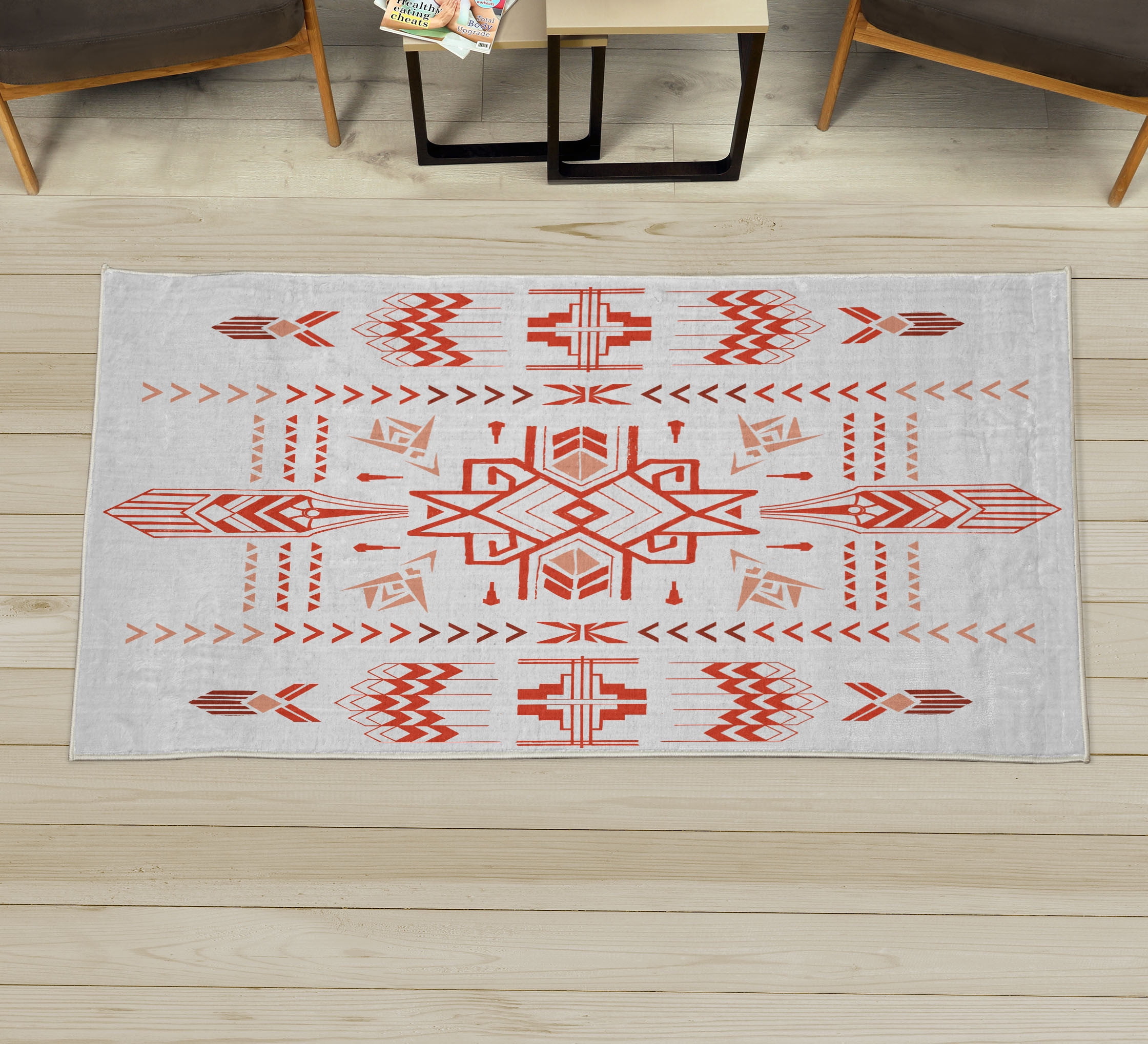Geometric Decorative Rug, Tribal Hand Drawn Vintage Aztec Background in ...