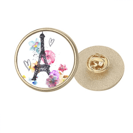 eiffel tower Shaped france Round Metal Golden Pin Brooch Clip | Walmart ...