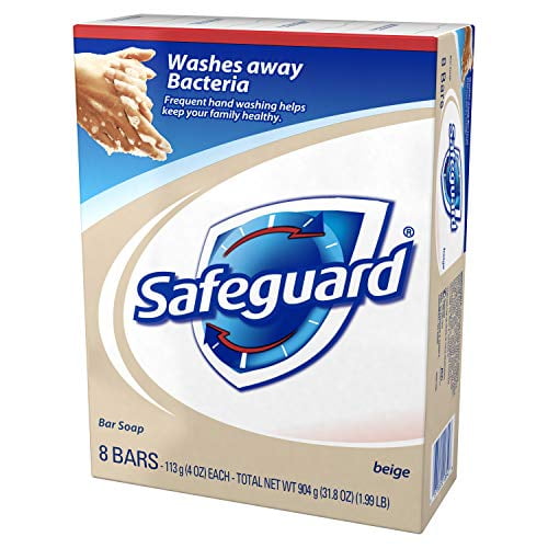Safeguard Beige Antibacterial Soap, 8-Count: Bath Size Bars, 4 Oz (Pack ...