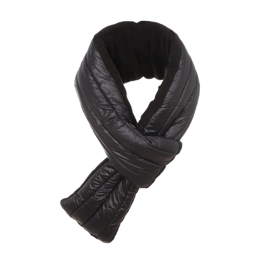 Reversable Quilted Fleece Puffer Scarf Neck Wrap Black - Walmart.com ...