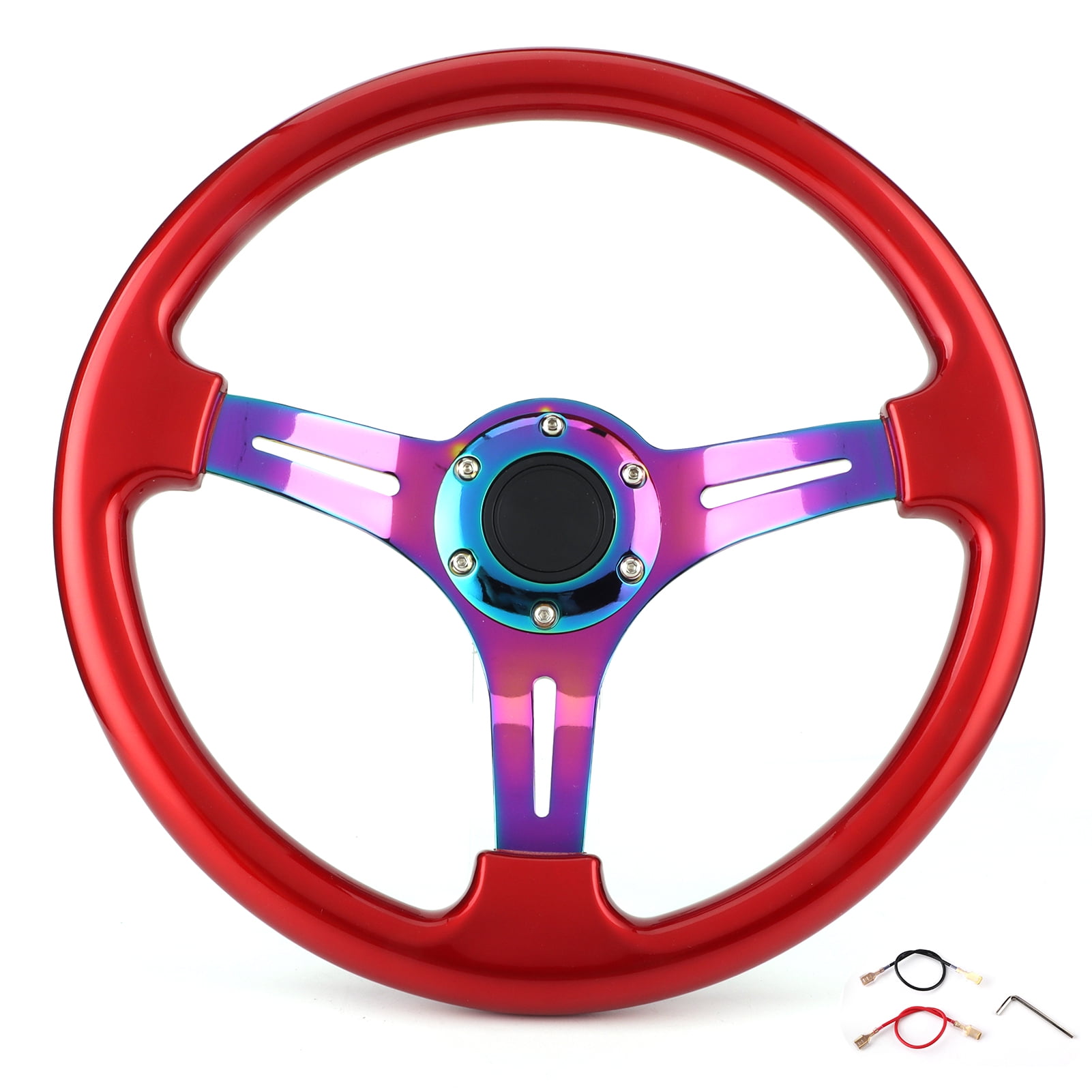 Volante de coche volante de carreras elegante universal 6 pernos 350 mm ...