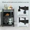 3-Tier Kitchen Bakers Rack, Heavy Duty Steel Assembly, Rolling ...