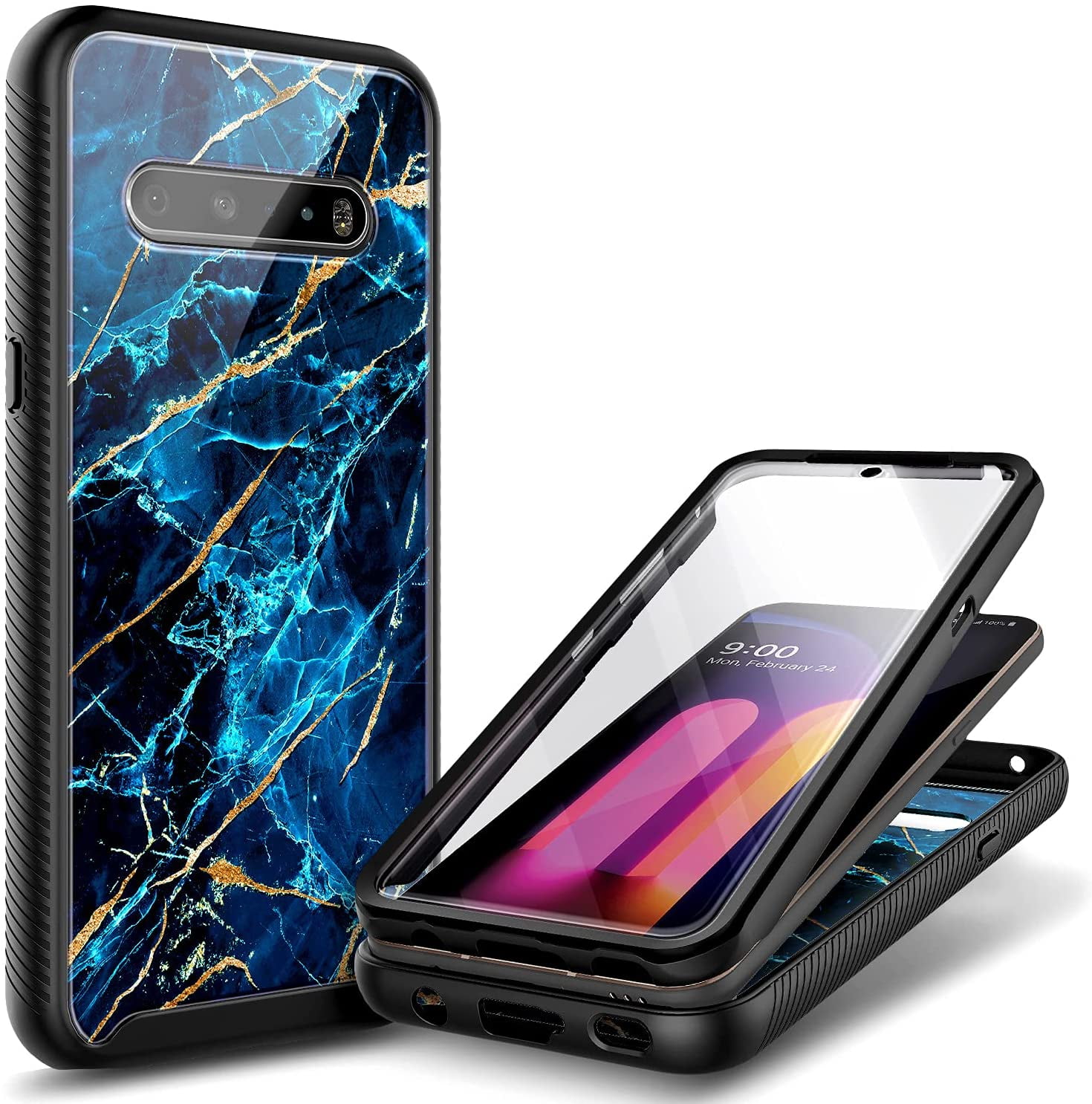 For LG V60 ThinQ Case, with Built-in Screen Protector, Nagebee Full ...