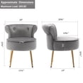 Duhome Comfy Armless Metal Vanity Chair, Velvet Stool with Gold Legs ...