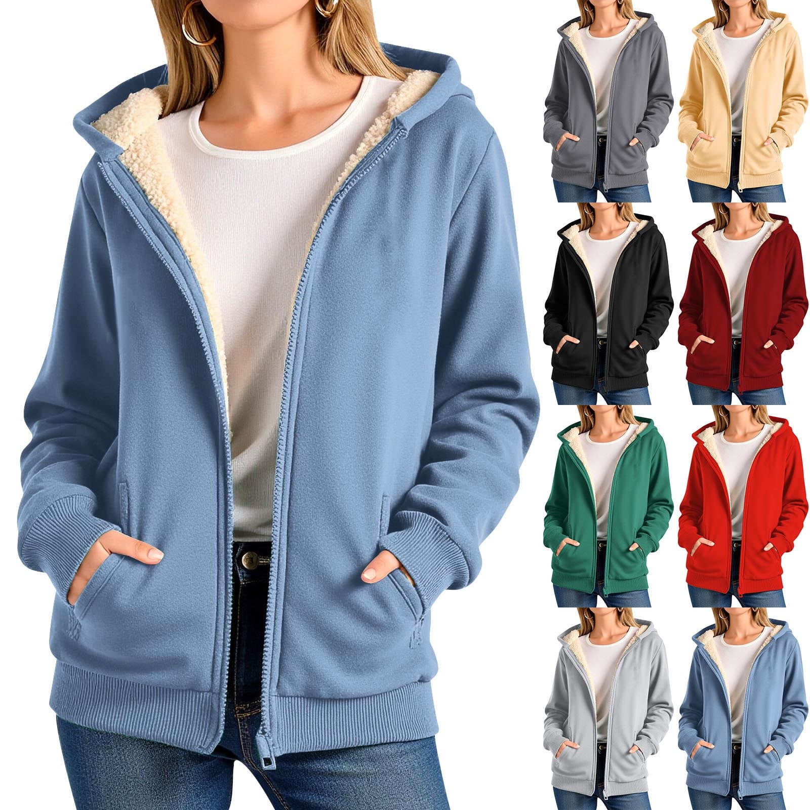 Click here for Cflvaek Sherpa Fleece Lined Hoodies For Women Thic... prices