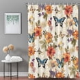 Bathroom Shower Curtain Colorful Butterfly Spring Flower Watercolor ...