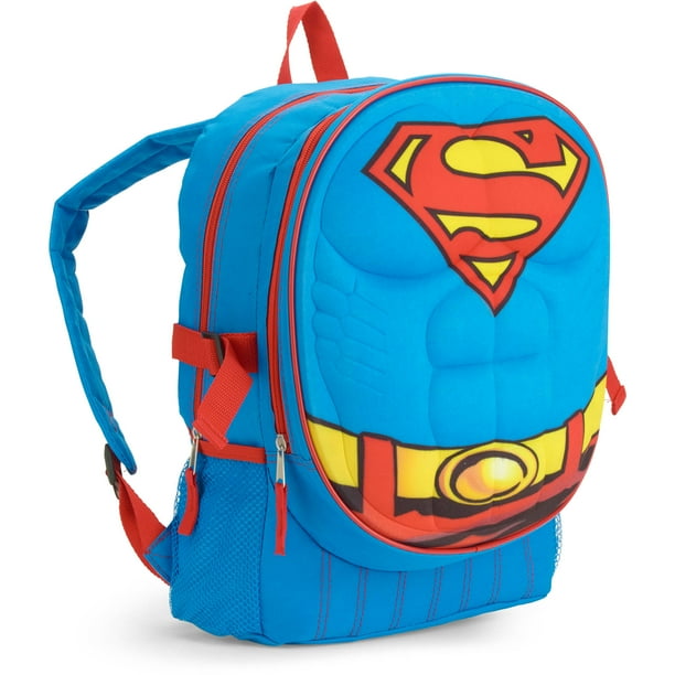 Superman - Warner Bros Molded Chest 16 Full Size Backpack - Walmart.com ...