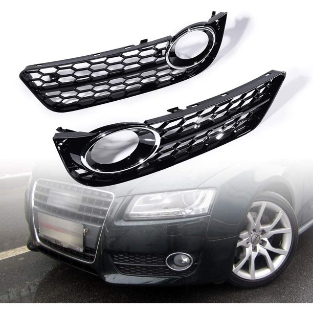 Glossy Black Chrome Trim Front Lower Mesh Grille Fit Audi 08-11 A5 ...