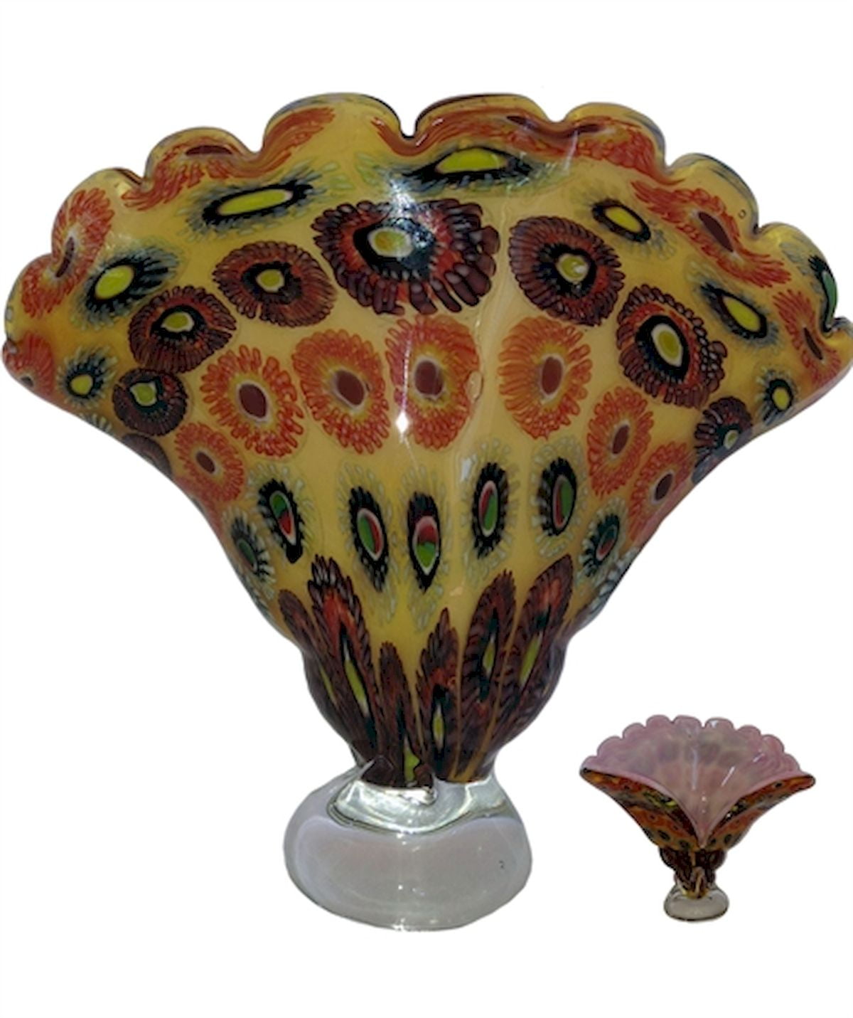 Multi Colored And Patterned Seashell On A Clear Glass Base Figurine ...