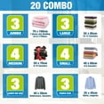 HIBAG 20 Pack Vacuum Storage Bags w/ Hand Pump (4 Med, 3 Lrg, 3 Jumbo ...