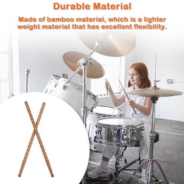 2 Pieces Bamboo Drumstick Early Drum Stick Educational Handheld Musical ...
