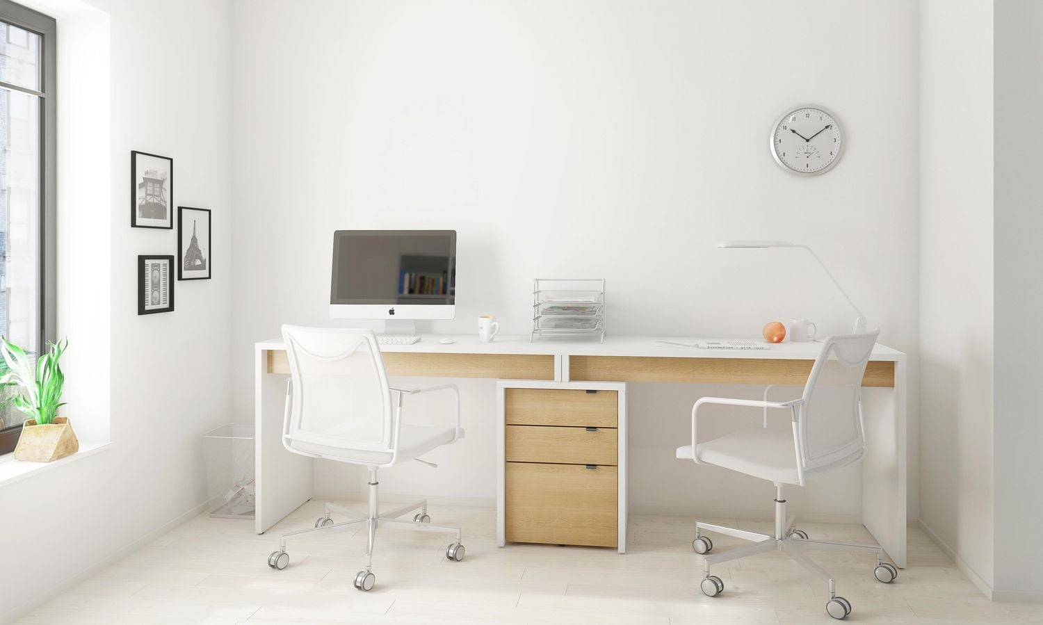 Chrono 3 Piece Home Office Set, Natural Maple and White - Walmart.ca