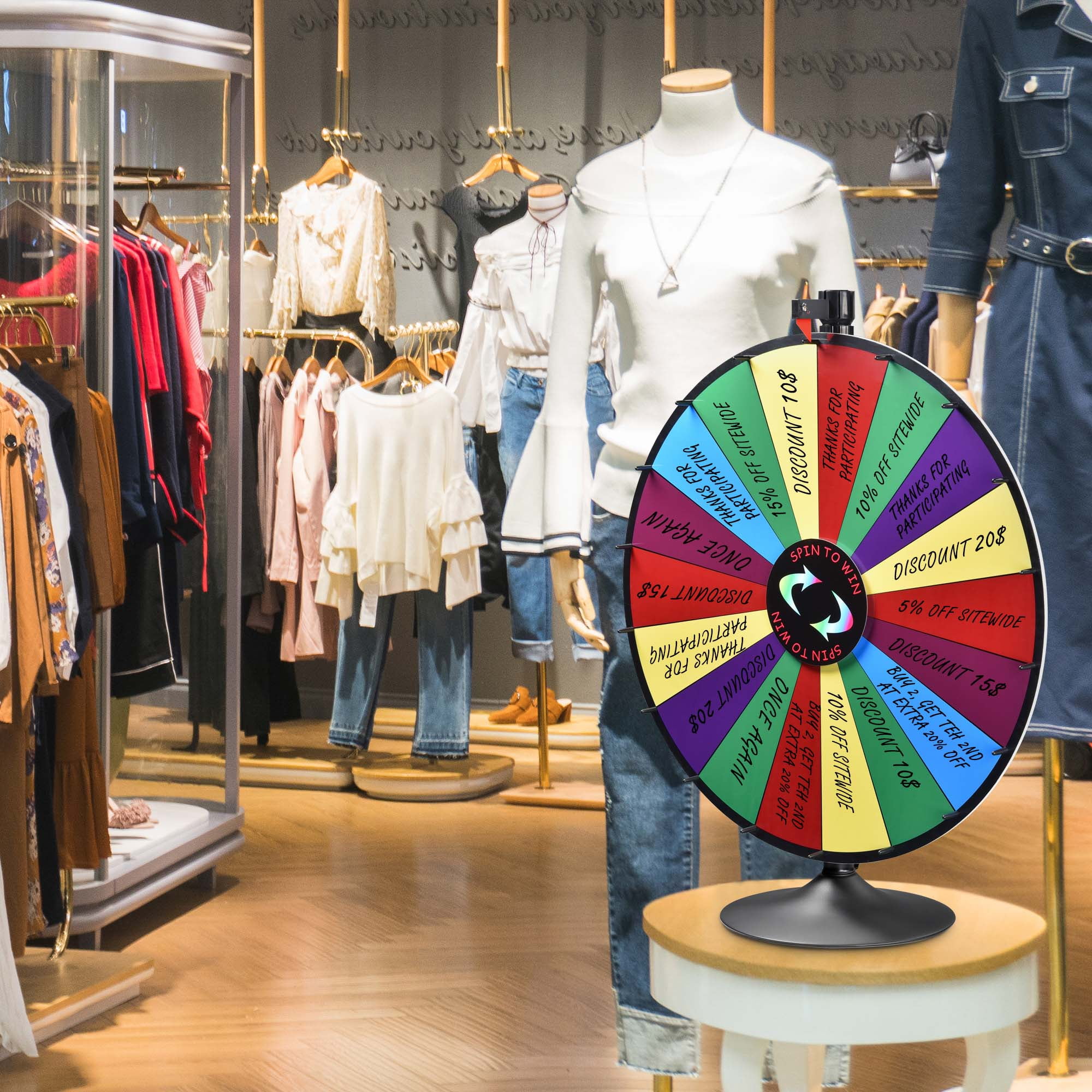 Buy WinSpin 36 Dual Use Prize Wheel Tabletop or Floor Stand Fortune ...