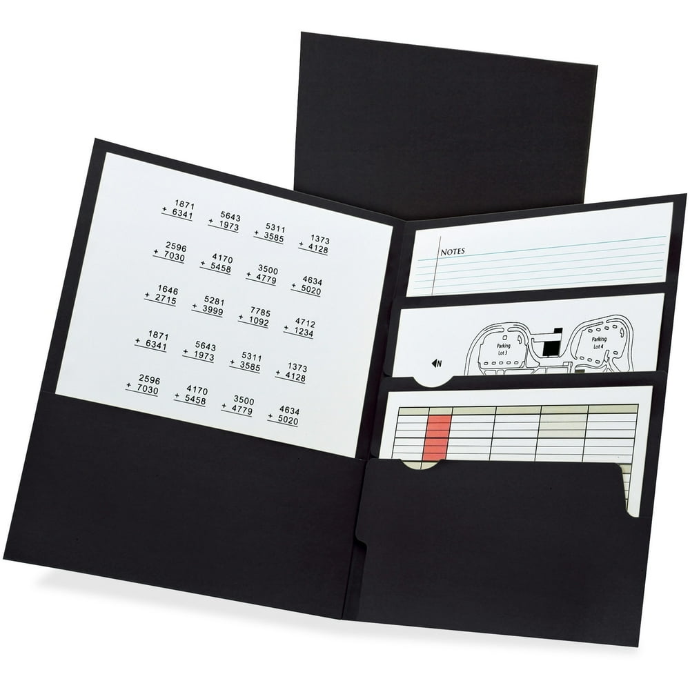 Pendaflex, PFX57403, Divide-It-Up Four-Pocket Folders, 20 / Box, Black ...