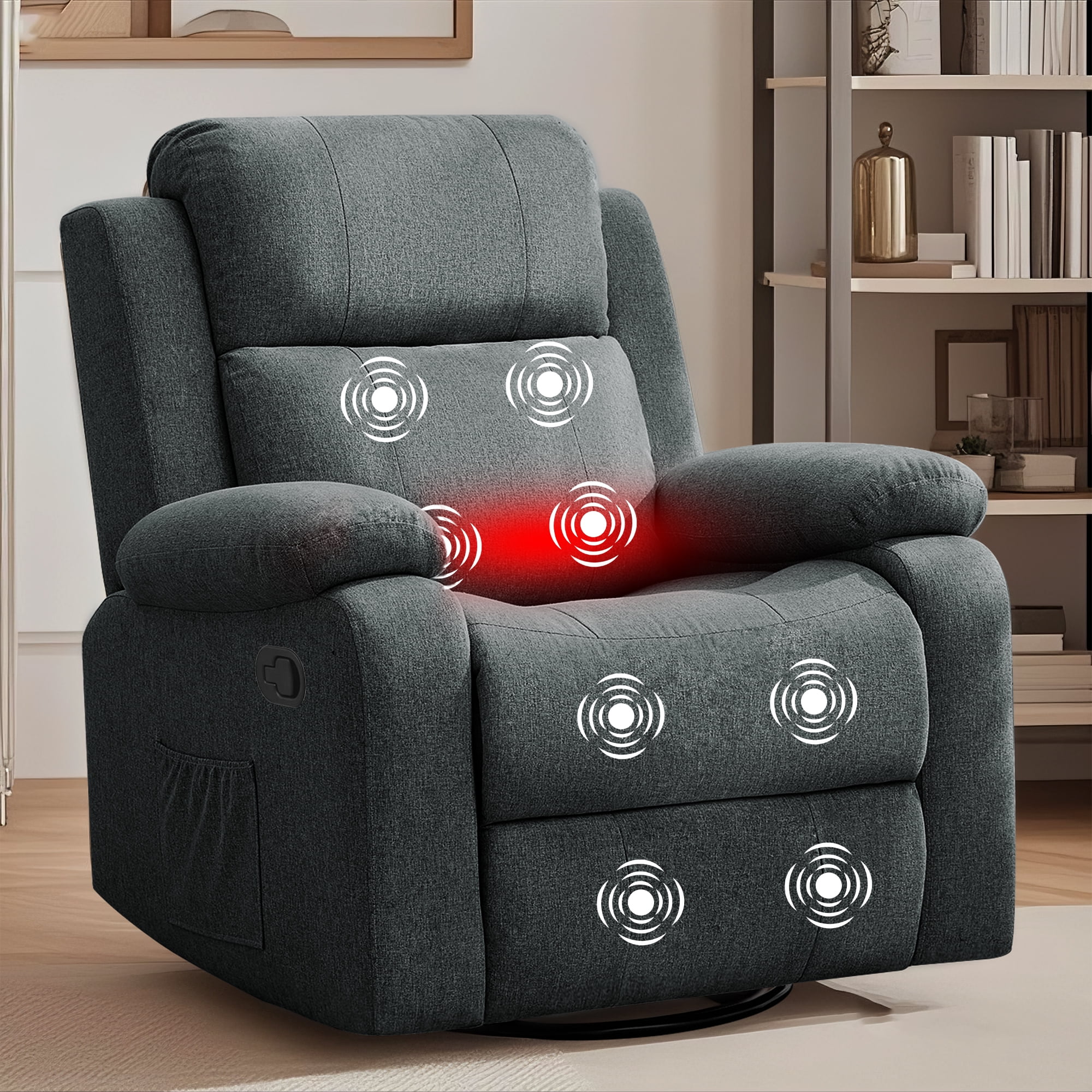 Click here for Ysick Manual Swivel Rocker Recliner Chair With Mas... prices