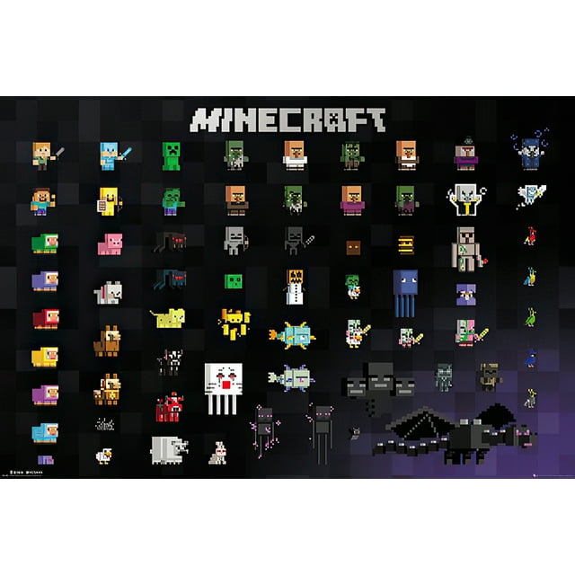 Minecraft - Gaming Poster / Print (PIXel Sprites / Collage) (Poster ...