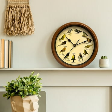 Audubon 13 Inch Singing Bird Wall Clock - Hourly Song, Hanging, Sound ...