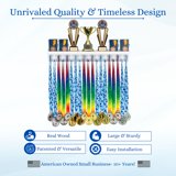 Medal Awards Rack Trophy Shelf and Award Display Rack (24" White) Medal ...