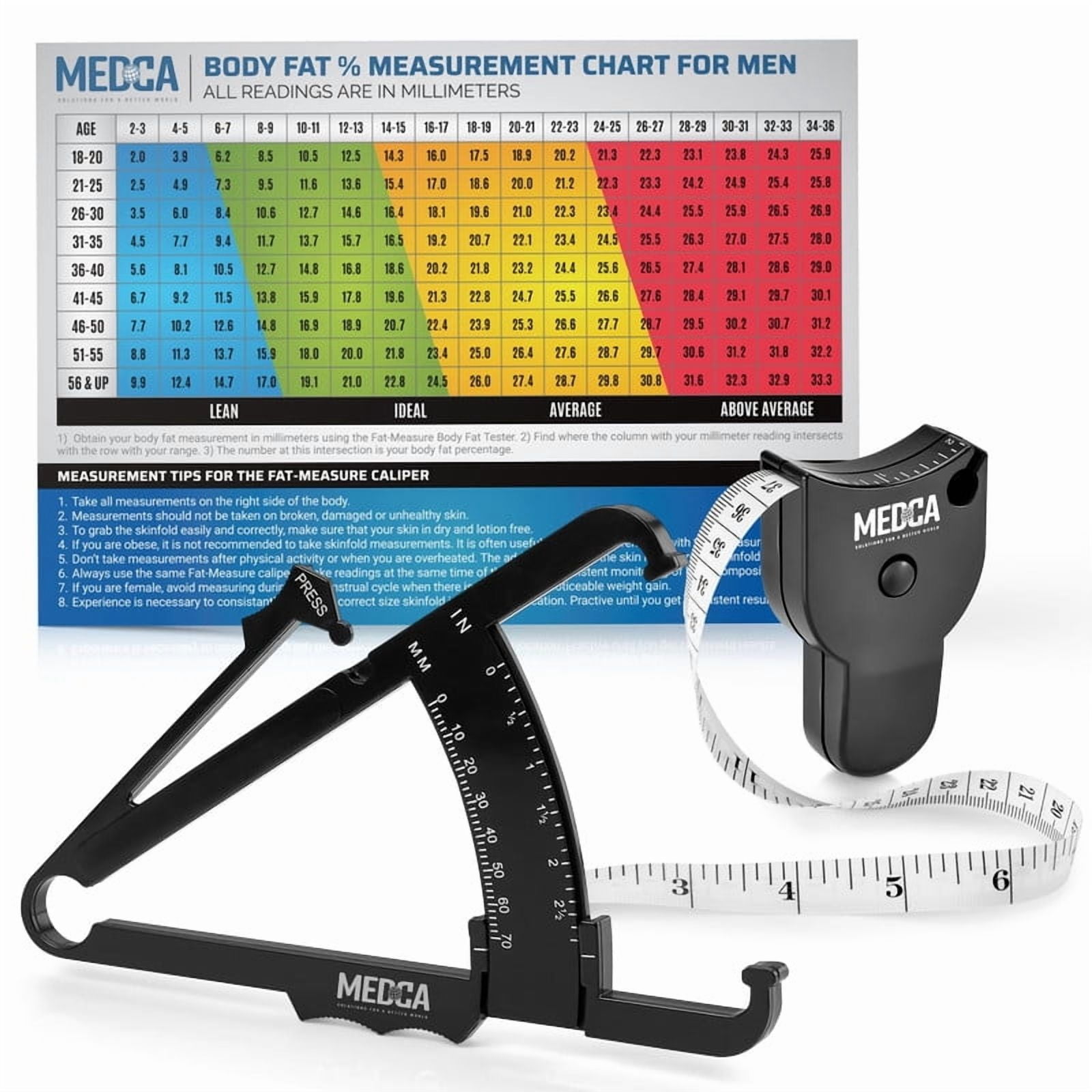 Click here for Medca Body Fat Caliper And Measuring Tape For Body... prices