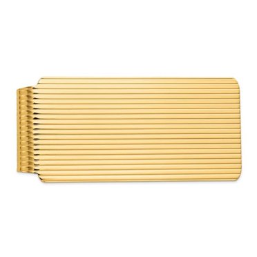 Primal Gold 14 Karat Yellow Gold Men's Sunburst Design Money Clip ...