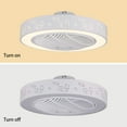 ANQIDI 22" Modern Enclosed Round Ceiling Fan Light Dimmable 3-Color LED ...