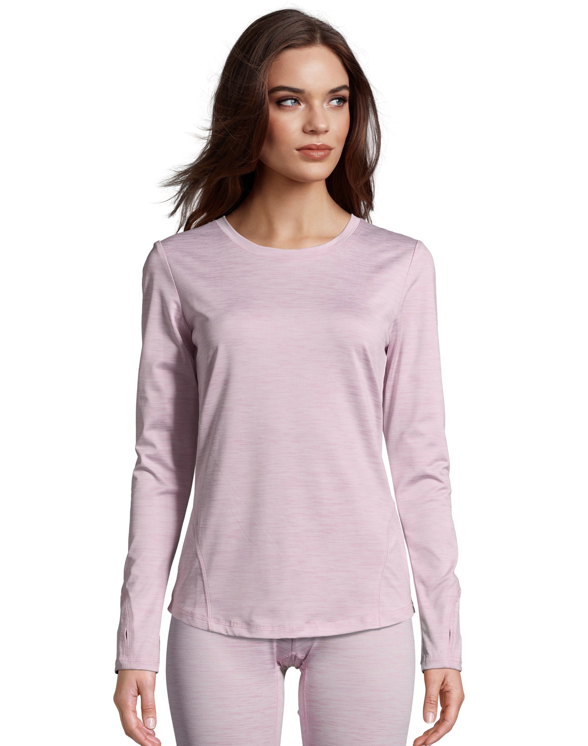 Hanes Women's Heather Baselayer Top Pink XL - Walmart.com