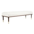 SAFAVIEH Couture Flannery Solid Viscose Mid-Century Bench, Cream ...