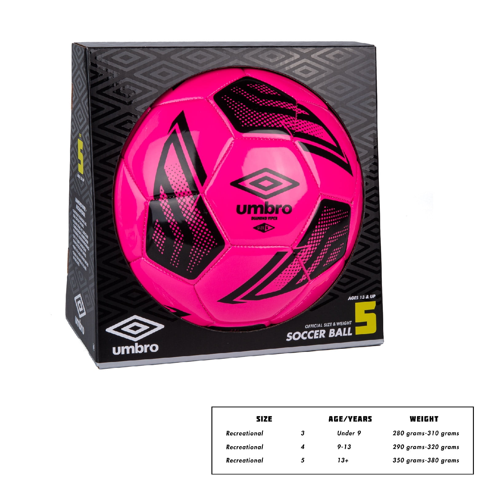 Umbro Diamond Viper Size 5 Soccer Ball, Pink - Walmart.com Umbro Diamond Viper Size 5 Soccer Ball, Pink - Walmart.com