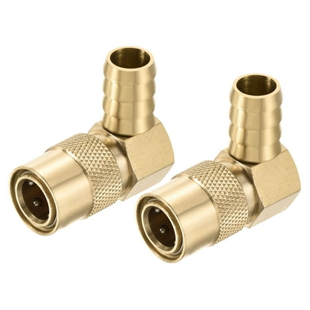 Uxcell 9.5mm ID x 12mm Barb OD Brass Coupler Fitting Pipe 90 Degree Elbow Adapter 2 Pack ...