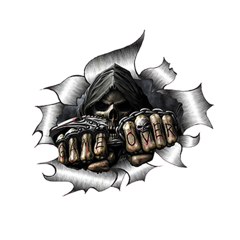 Buy SHIYAO 1 Pcs Metal Rip Open Grim Reaper Skull Sticker Car Styling ...