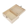 For Paulownia Wood Square Storage Box with Hinged Lid, Unfinished ...