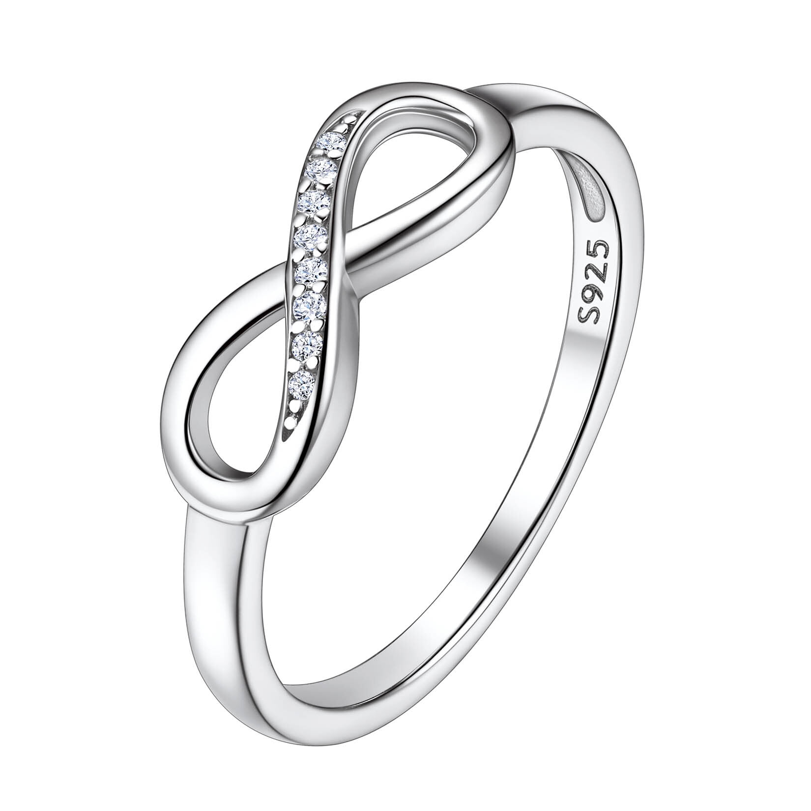 Suplight Silver Infinity Knot Rings, Engagement Wedding Cubic Zirconia ...
