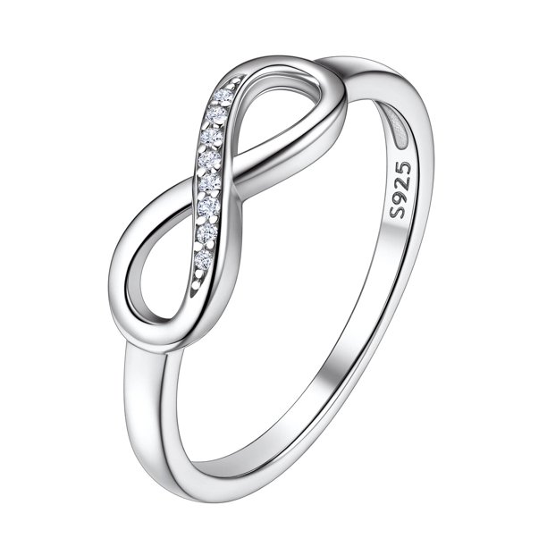 Suplight Silver Infinity Knot Rings, Engagement Wedding Cubic Zirconia ...