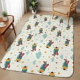 5.25'x6.56' Area Rug for Living Room, Turquoise Airplane Non Slip Soft ...