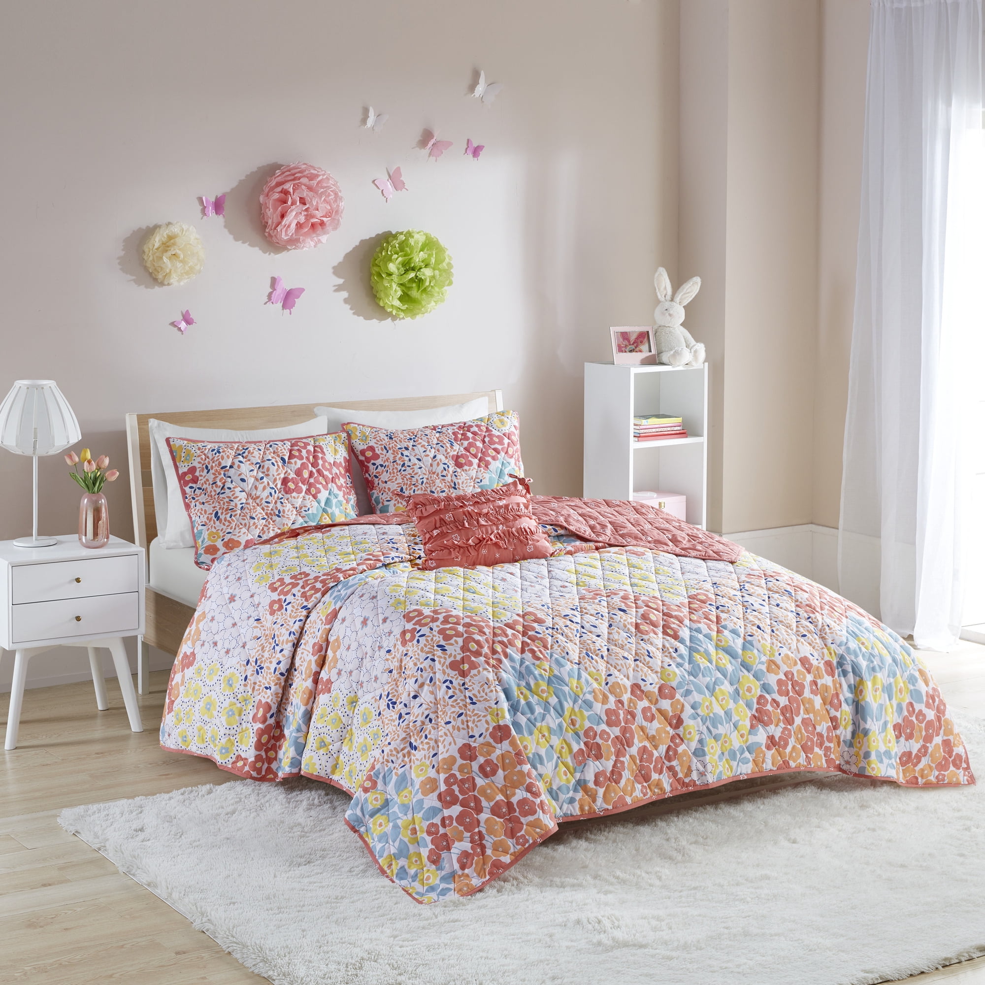 Home Essence Kids Megan Cotton Reversible Coverlet Set - Walmart.com