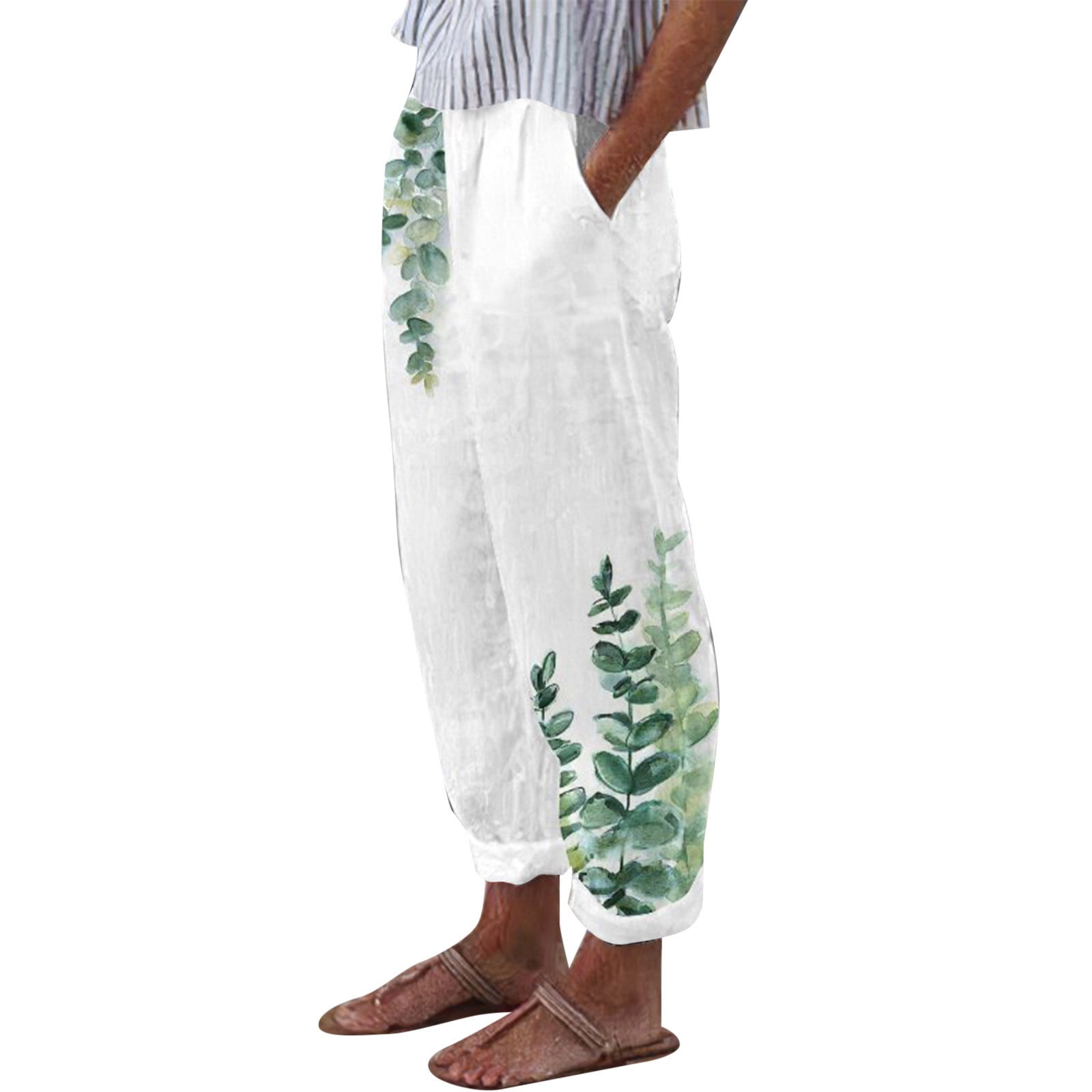 Wendunide Cargo Pants Women Pants With Pockets Casual High Waist Cotton