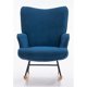 Contemporary Modern Style Rocking Chair-Fabric Accent Chair-Blue ...