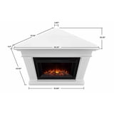 "Real Flame Kennedy Grand Corner Electric Fireplace, 56"" White Mantel ...