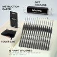 Nicpro Micro Detail Paint Brush Set,15 PCS Black Small Professional ...