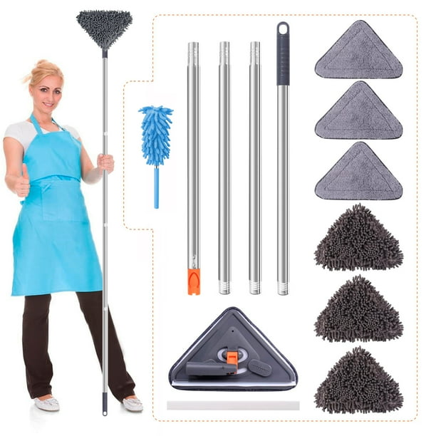 Microfiber Dust Mop Dusting Tool Kits with Extension Pole 85 Inches ...