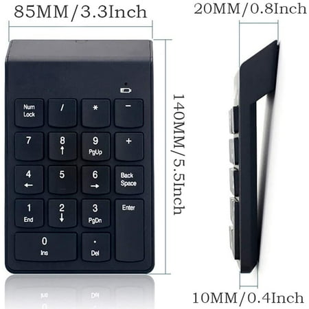 Numeric Keypad,2.4GHz Portable Number Pad Wireless Number Pad with USB ...