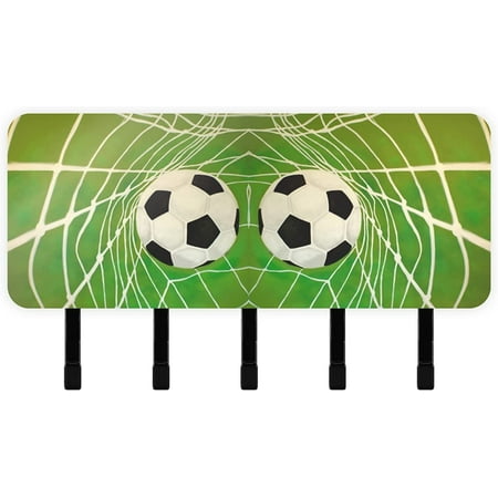 Soccer Ball On Net Aagain Green Field Decorative Acrylic Key Wall Mount ...
