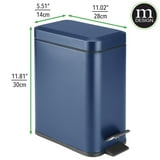 mDesign Small Kitchen Trash Can, 1.3 Gal Metal Step Can with Liner ...