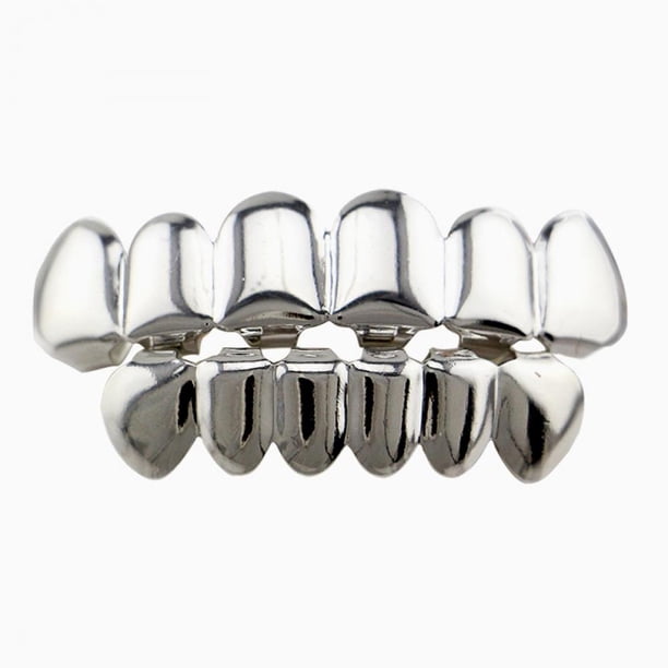 6 Teeth 18K Gold Silver Plated Hip Hop Vampire Fangs Top Bottom Teeth ...