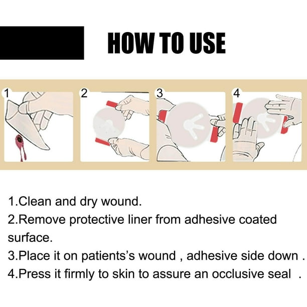 10Pcs Chest Seal Vented Adhesive Strips Wound Wound plaster ...