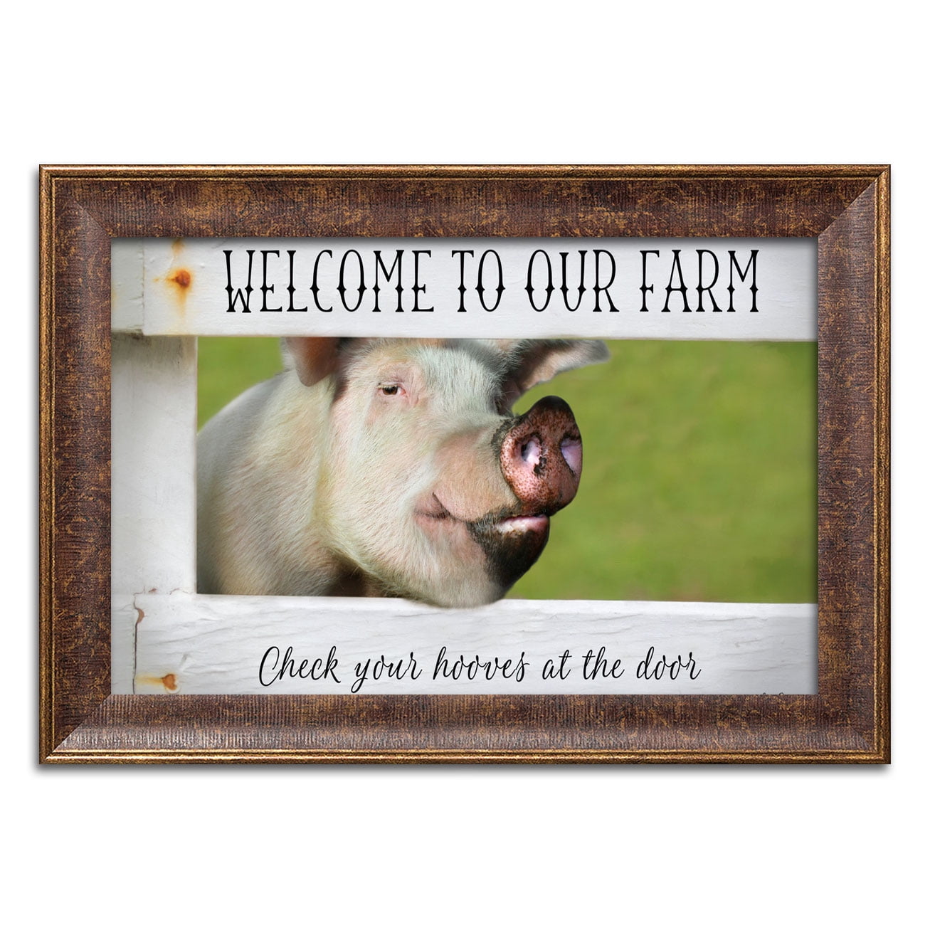 Gango Home Decor Country-Rustic Welcome Pig; One 18x12in Art Print in ...