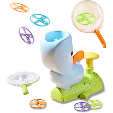 (Blue)Flying Discs Launcher for Kids, Fly Up to 40 Feet, Backyard Games ...