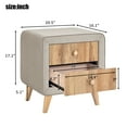 Cterwk Upholstered Wooden Nightstand with 2 Drawers,Bedside Table with ...
