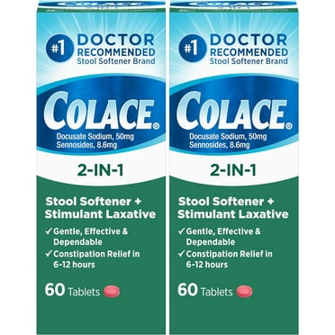 Colace Stool Softener, Gentle Constipation Relief, Magnesium Citrate ...